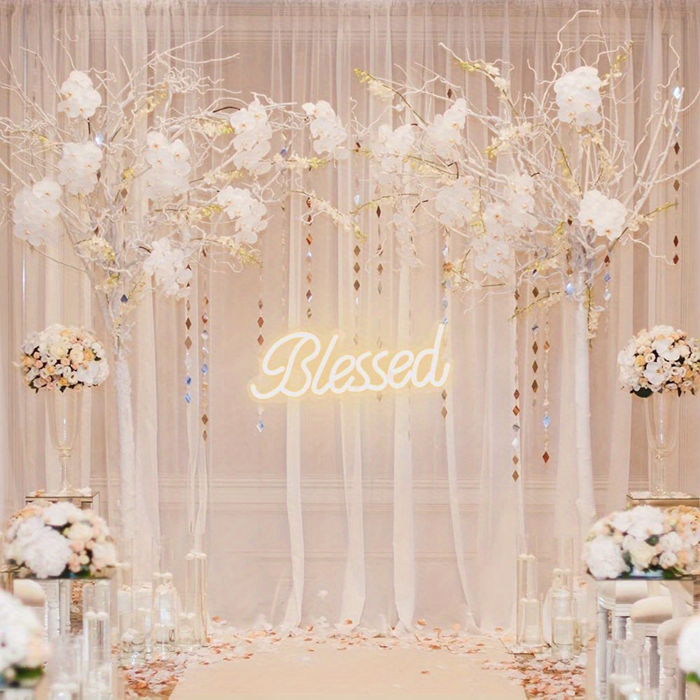 Blessed Neon Sign Warm White Neon Light Usb Powered Led Neon - Temu