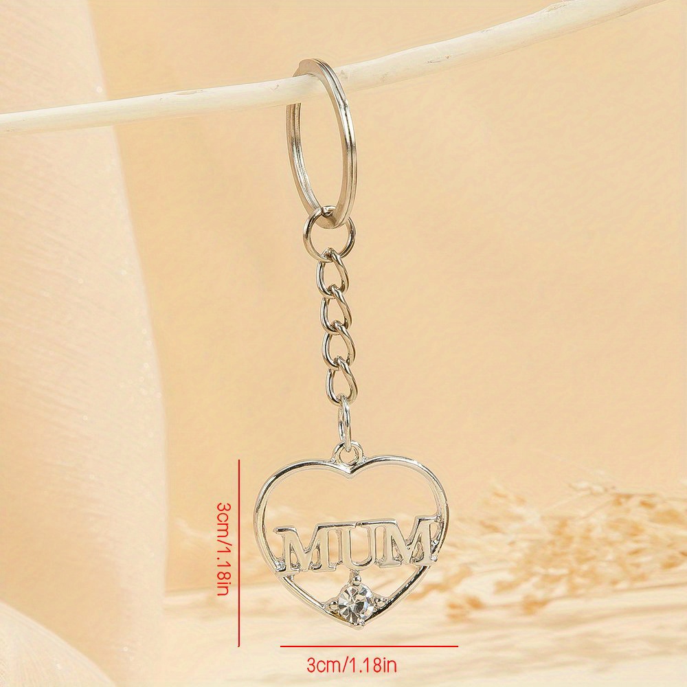 Letter Heart Charm Keychain Rhinestone Decor Key Ring Bag - Temu United