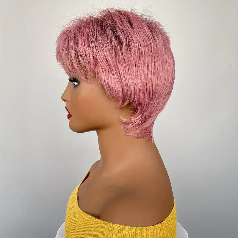 Short Pixie Cut Wigs Bangs Women Short Synthetic Straight Temu Australia