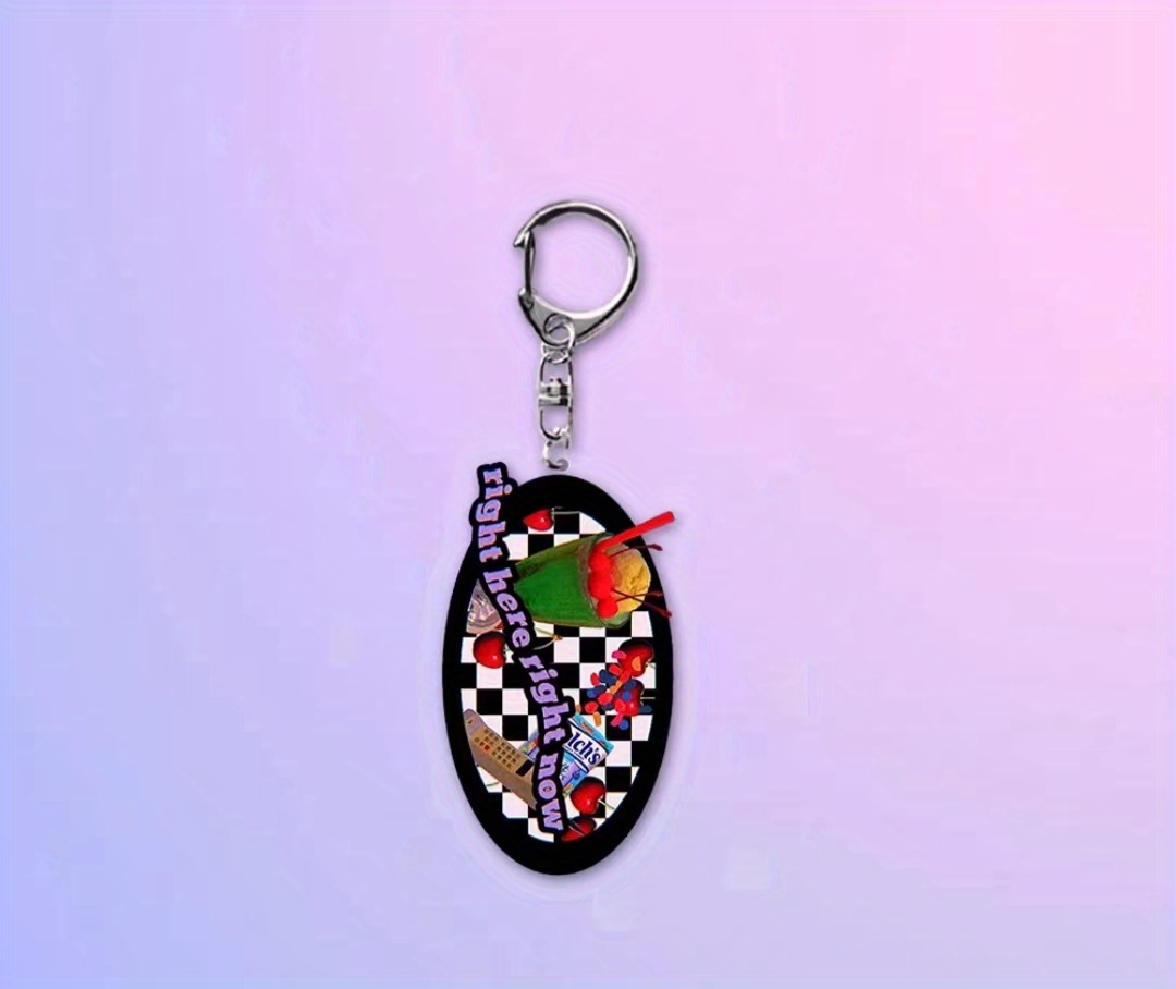 y2k checkered keychain acrylic retro key ring purse bag - {region_name}