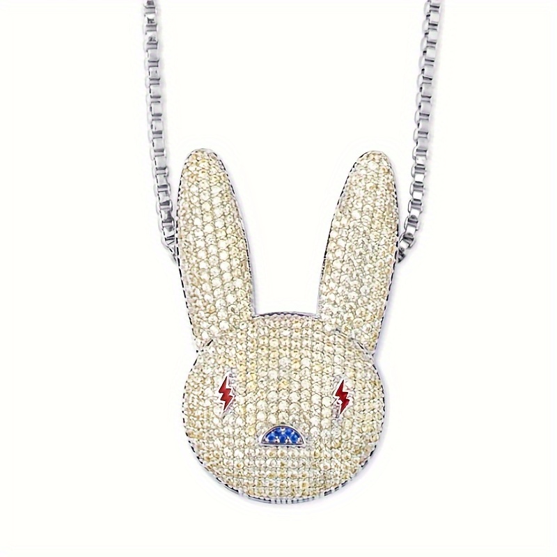 Exquisite Fashion Full Zircon Cartoon Rabbit Pendant - Temu United Kingdom