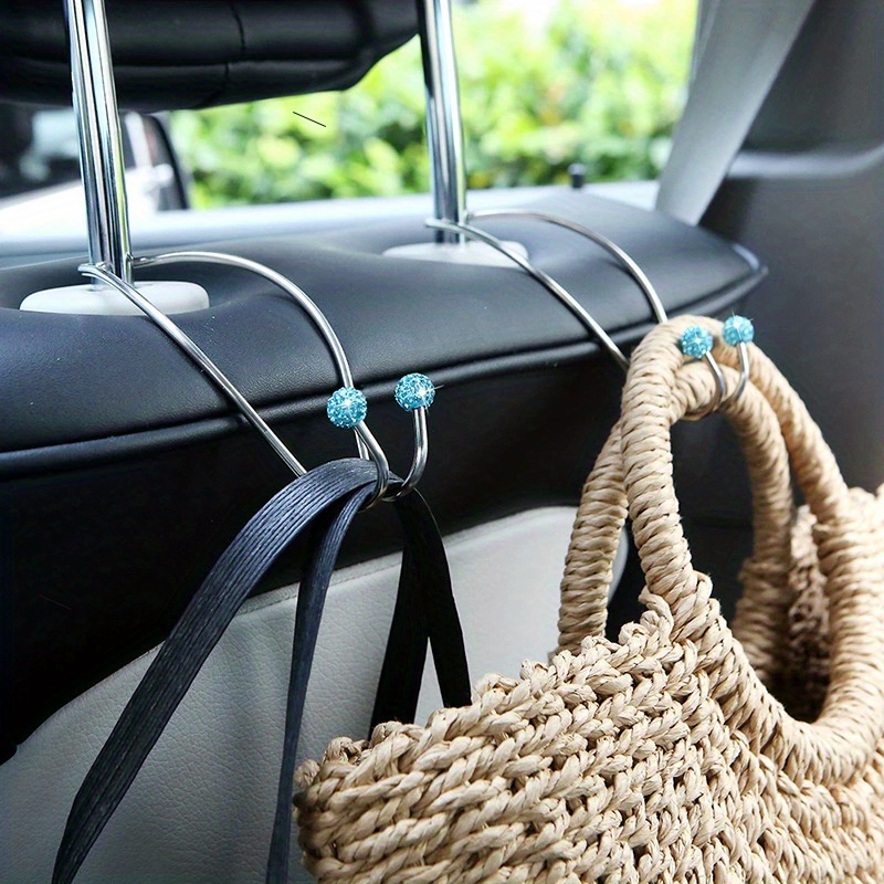 Stainless Steel Car Hook Artificial Diamond Car Seat Back Hook Car ...