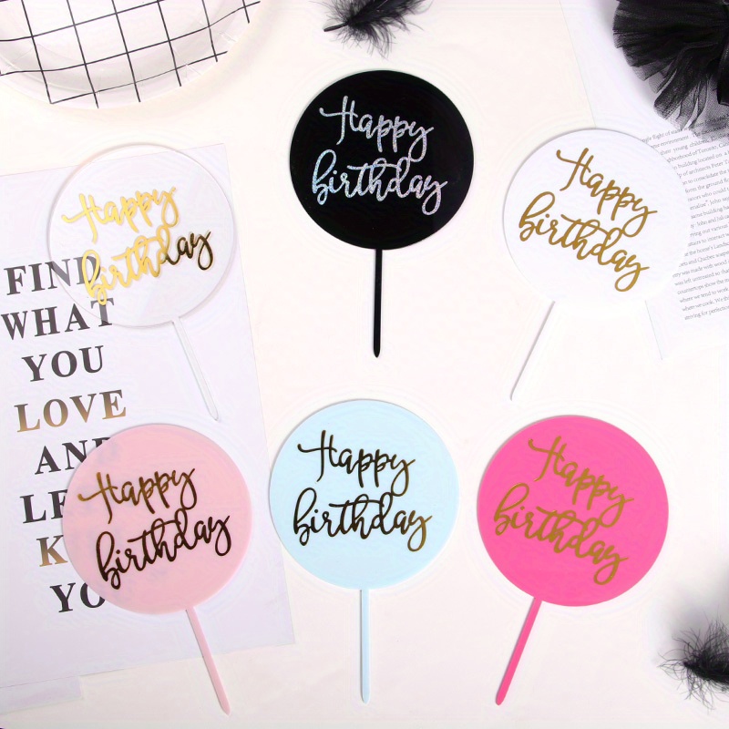 acrylic cake toppers round colorful cake - Temu Canada
