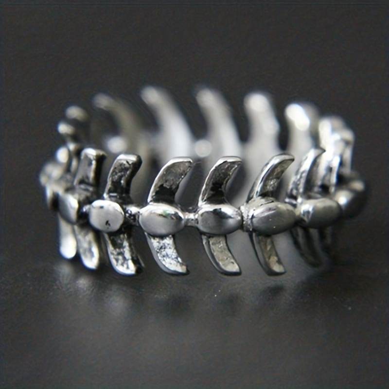 1pc Vintage Alloy Dragon Fish Bone Ring For Men | Shop Now For Limited ...
