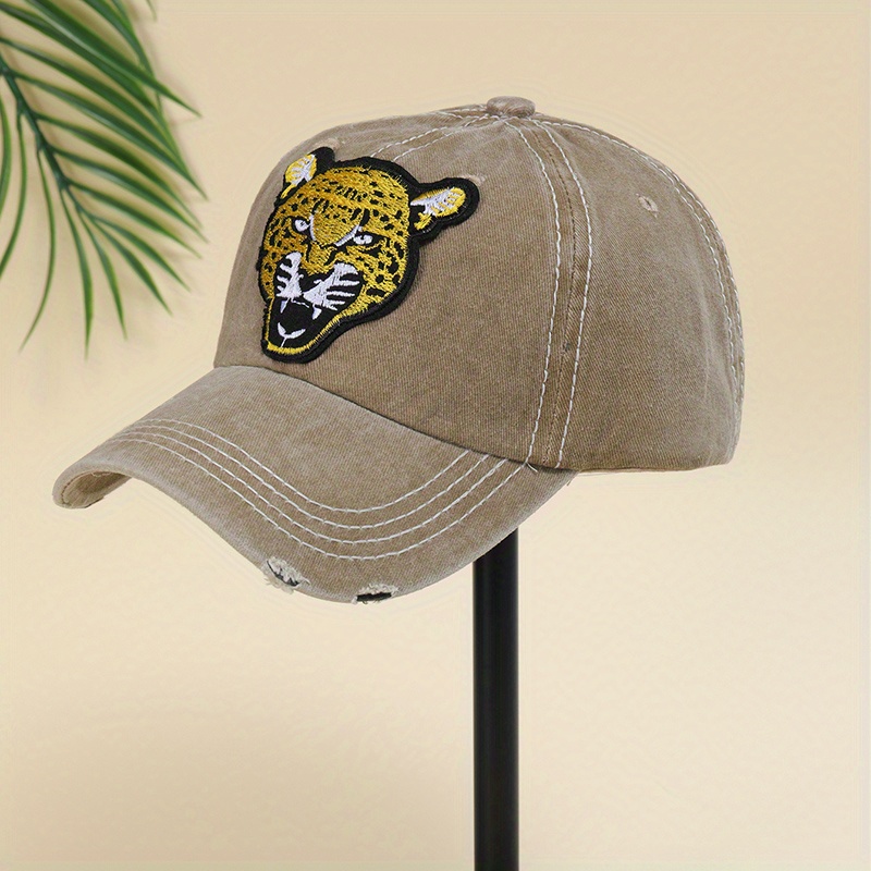 Cartoon Tiger Embroidery Baseball Cap Vintage Washed - Temu Netherlands