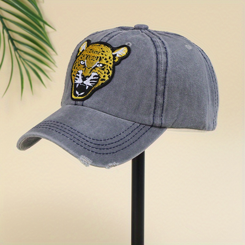 Cartoon Tiger Embroidery Baseball Cap Vintage Washed - Temu Netherlands