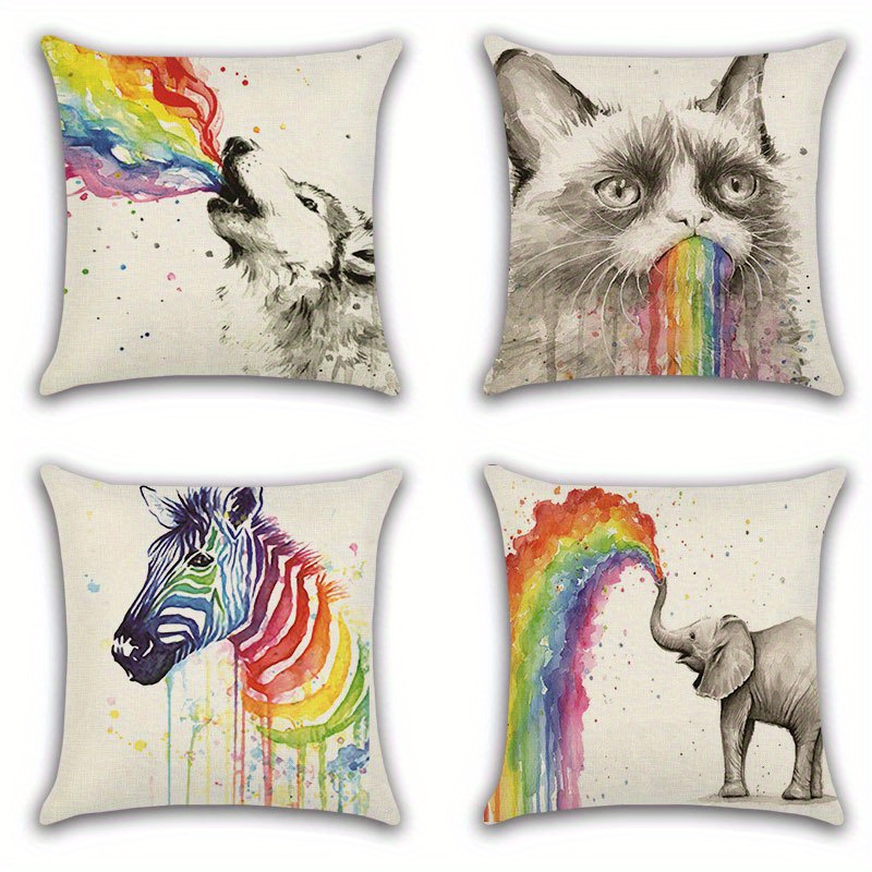 4pcs set throw pillow case art painted throw - Temu Australia
