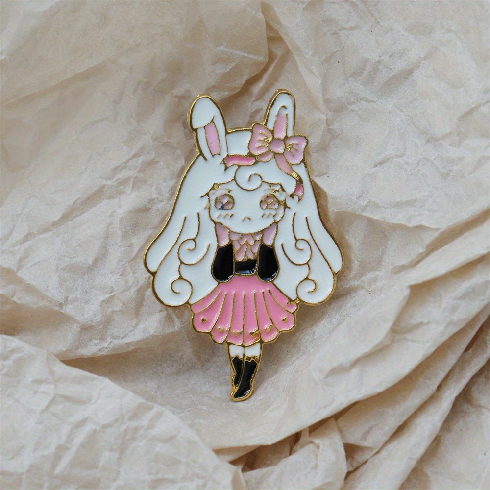 enamel little girl anime cartoon brooches pins corsage scarf - Temu New ...