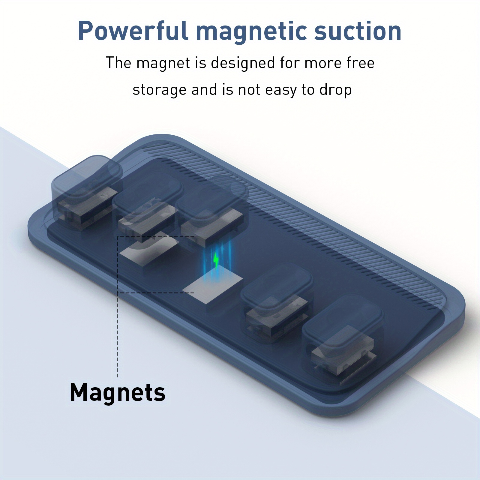 1팩 실리콘 데이터 케이블 보관함 자석 데스크탑 케이블 관리 고정 장치 케이블 정리기 Usb 충전 케이블 휴 Temu