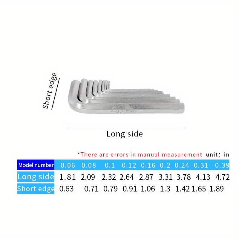 L type Double sided Hex Wrench Set Hand Operated Tools Ball - Temu