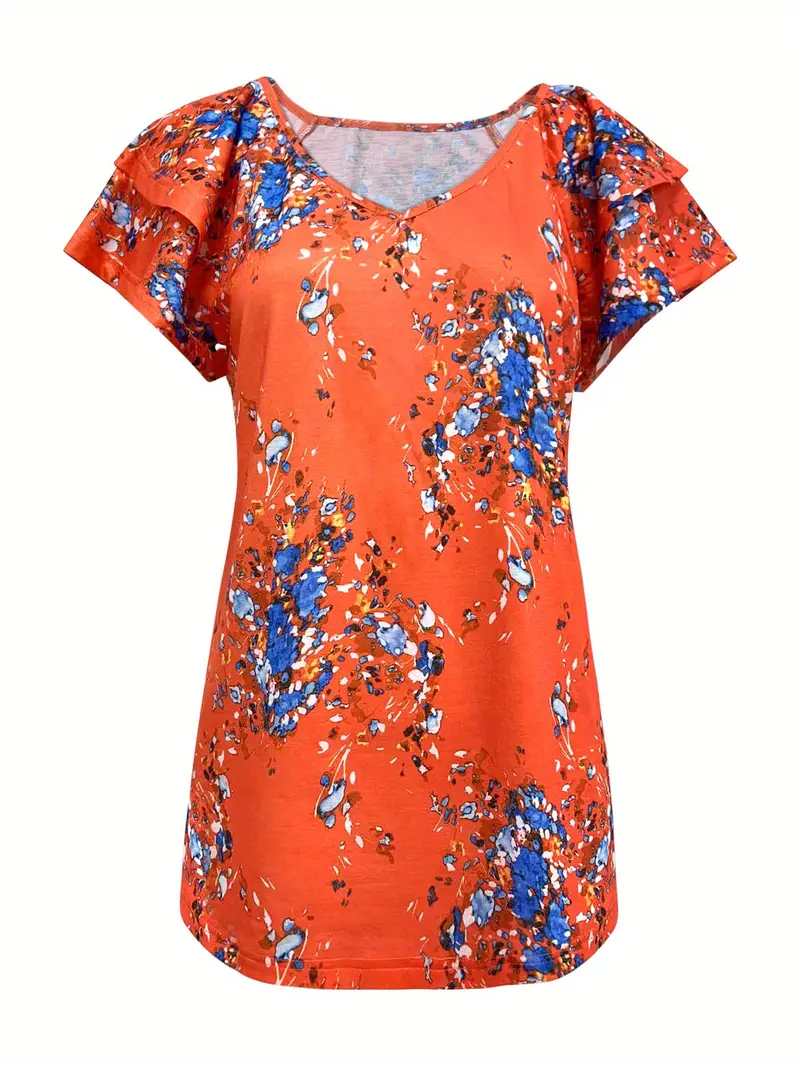 Double Layered Short Sleeve T Shirt V Neck Loose Casual Top Temu