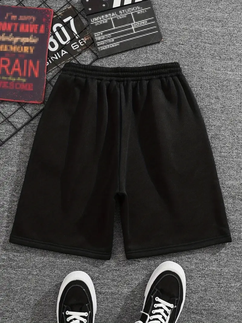 Mens Casual Letters Graphic Elastic Drawstring Plain Color Temu New
