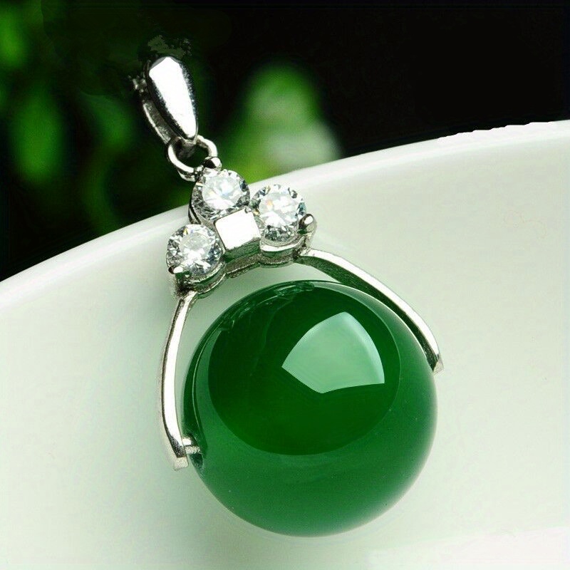 classy vintage ice green chalcedony inlaid pendant - Temu Australia