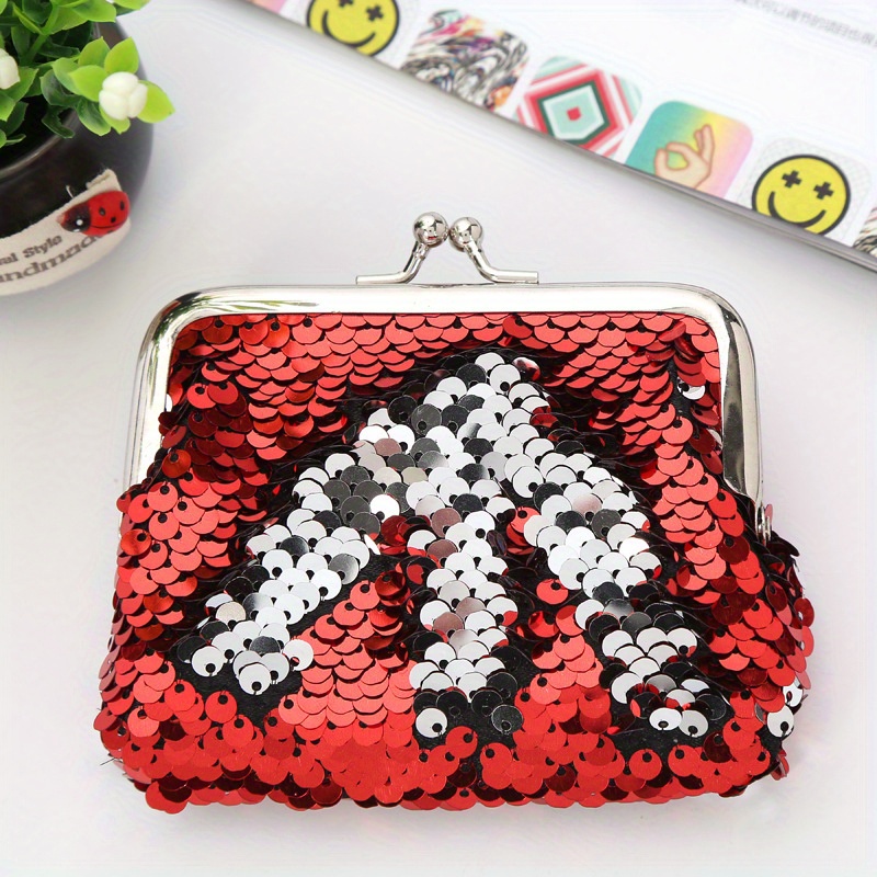 Hall Sequins Decor Coin Purse Glitter Kiss lock Clutch - Temu United ...