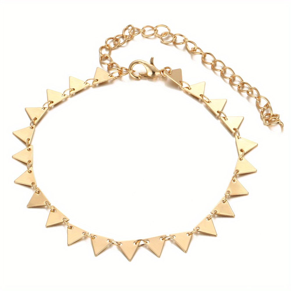 Summer Personality Punk Geometric Triangle Chain Anklet Boho Style ...