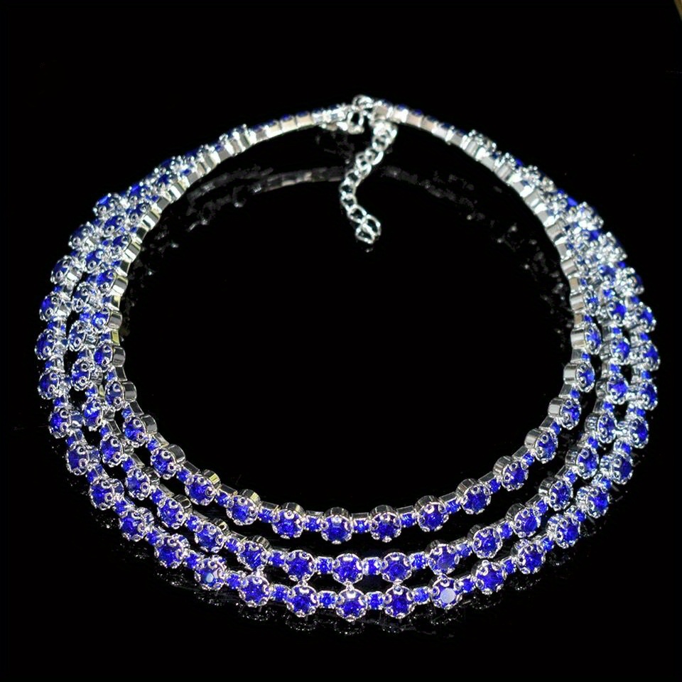Stylish Rhinestone Collar Multilayer Crystal Necklace - Temu United Kingdom