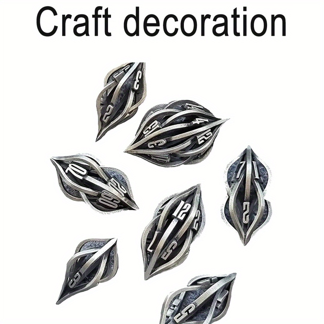 Arcanum Dice Set 3d Printed Metal Dice Rpg Polyhedral Dice - Temu