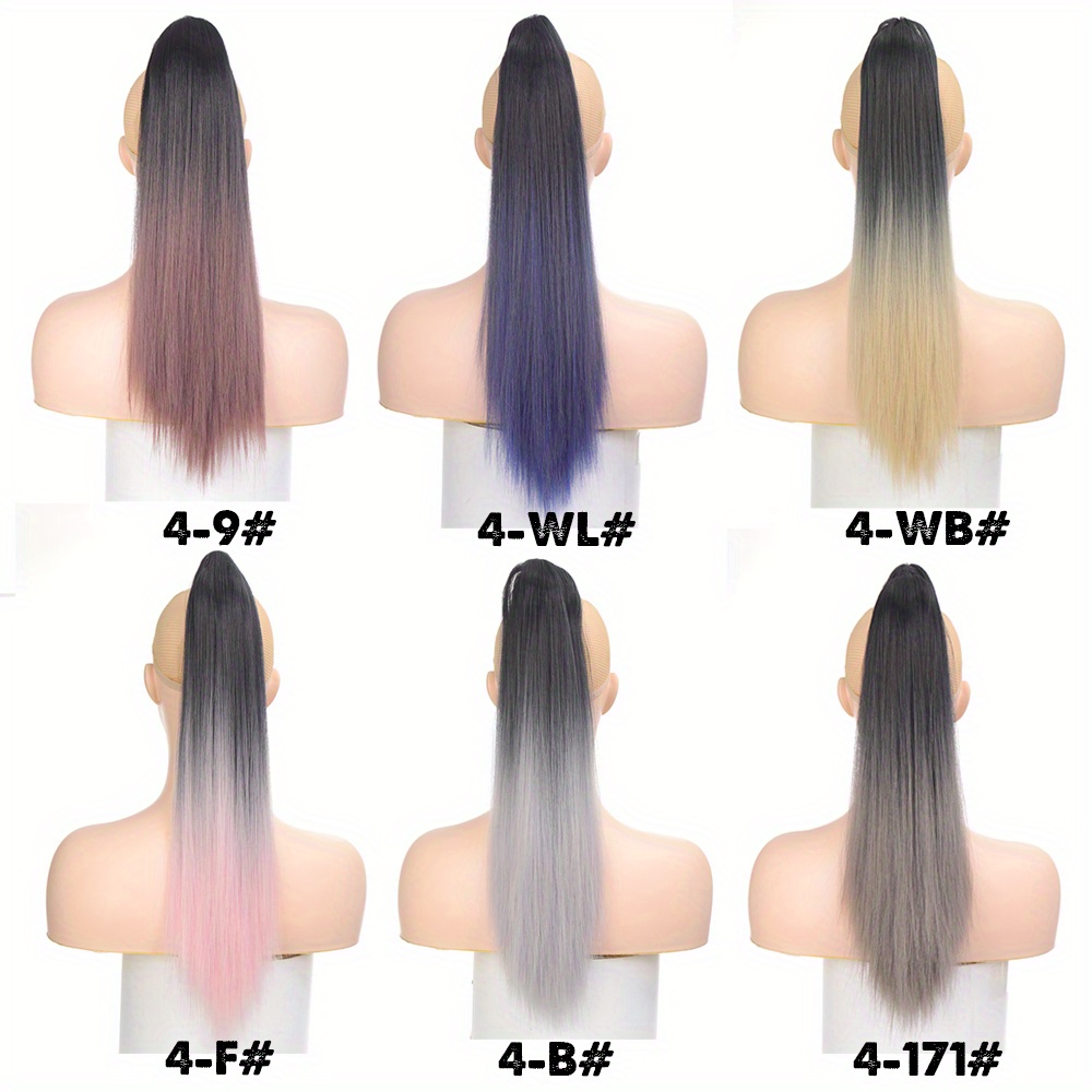 Natural Looking Gradient Color Claw Clip Ponytail Extensions - Temu Ireland