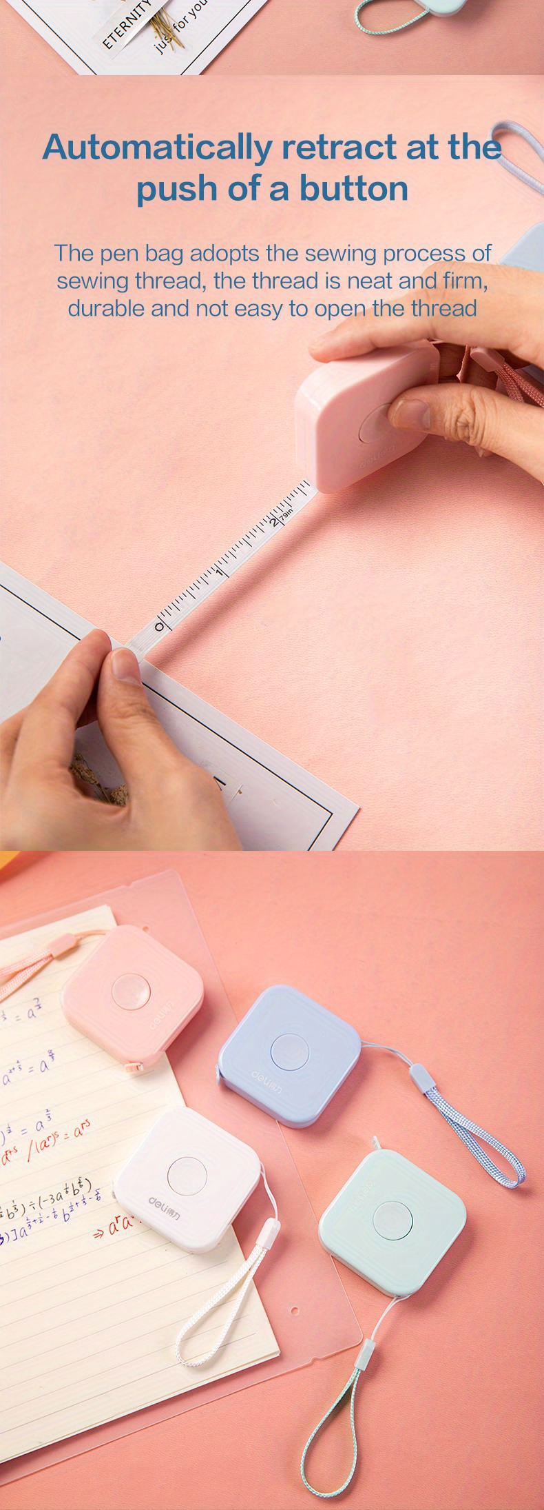 1pc 60inch 79inch Measuring Tape Fabric Small Tape Measure Retractable ...