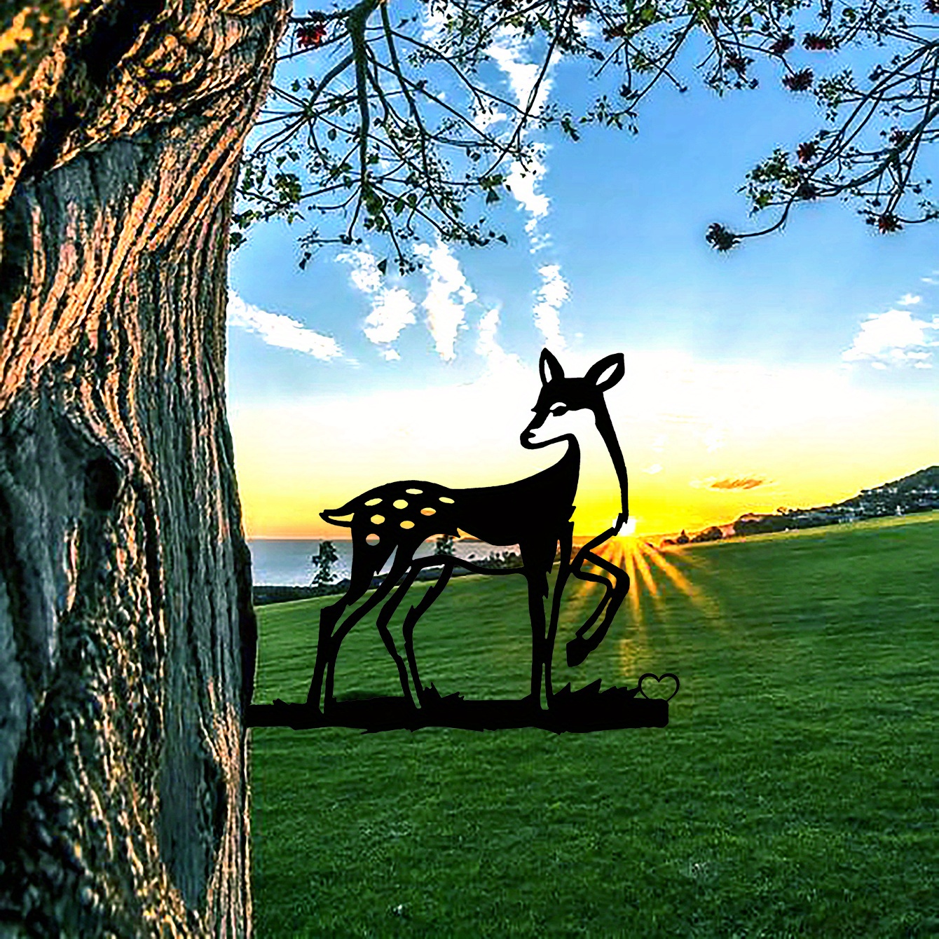 Deer Branches Metal Art Decor Tree Trunk Decor Wooden Post - Temu