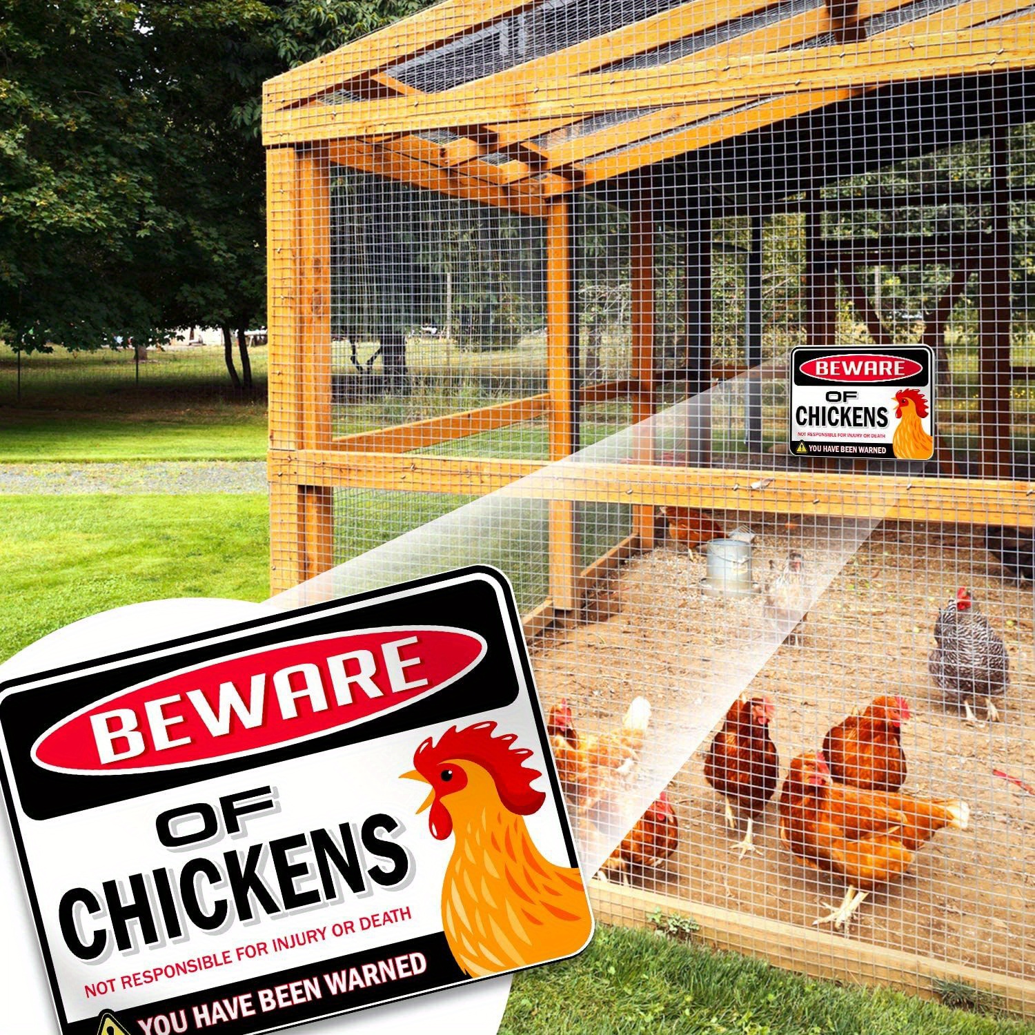 beware chickens metal tin sign home bar - Temu Australia