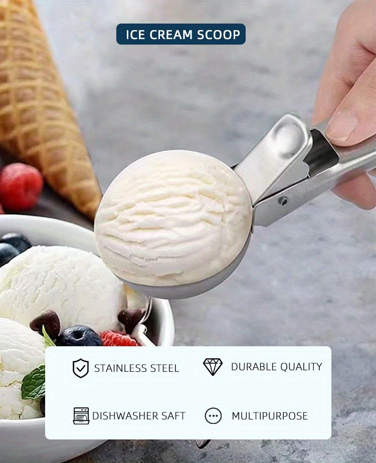 Ice Cream Scoop Trigger Stainless Steel Ice Cream Scooper - Temu