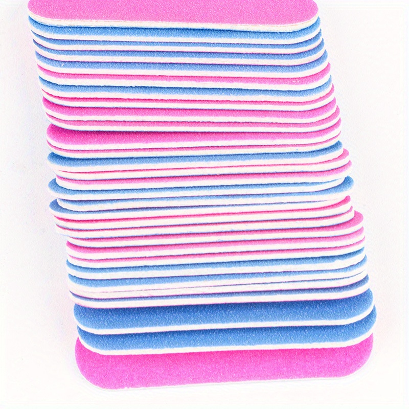 Disposable Nail Buffer Block Wooden Mini Nail File Pink Blue - Temu