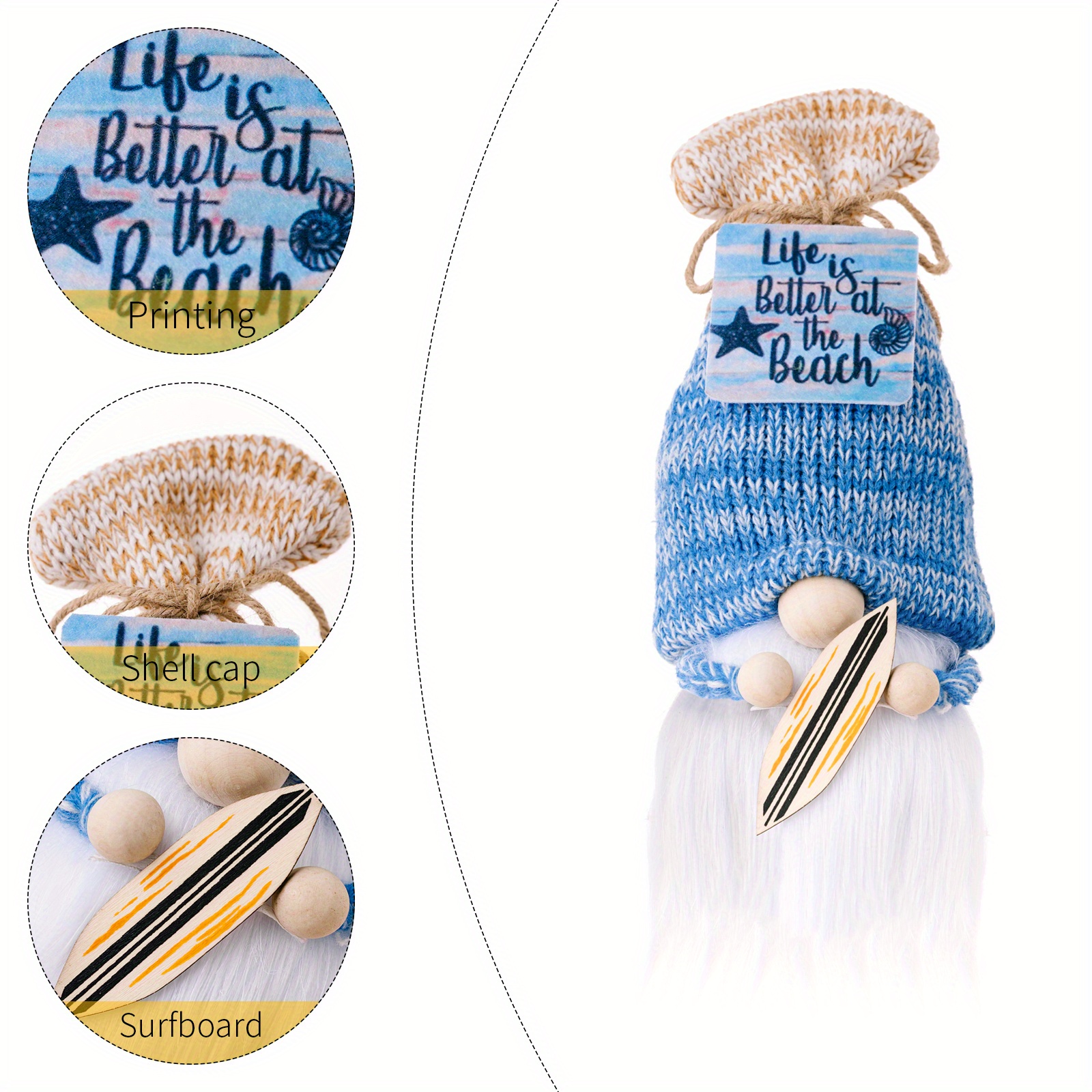 Summer Sea Beach Shell Gnome Plush Doll, Scene Decor, Room Decor ...