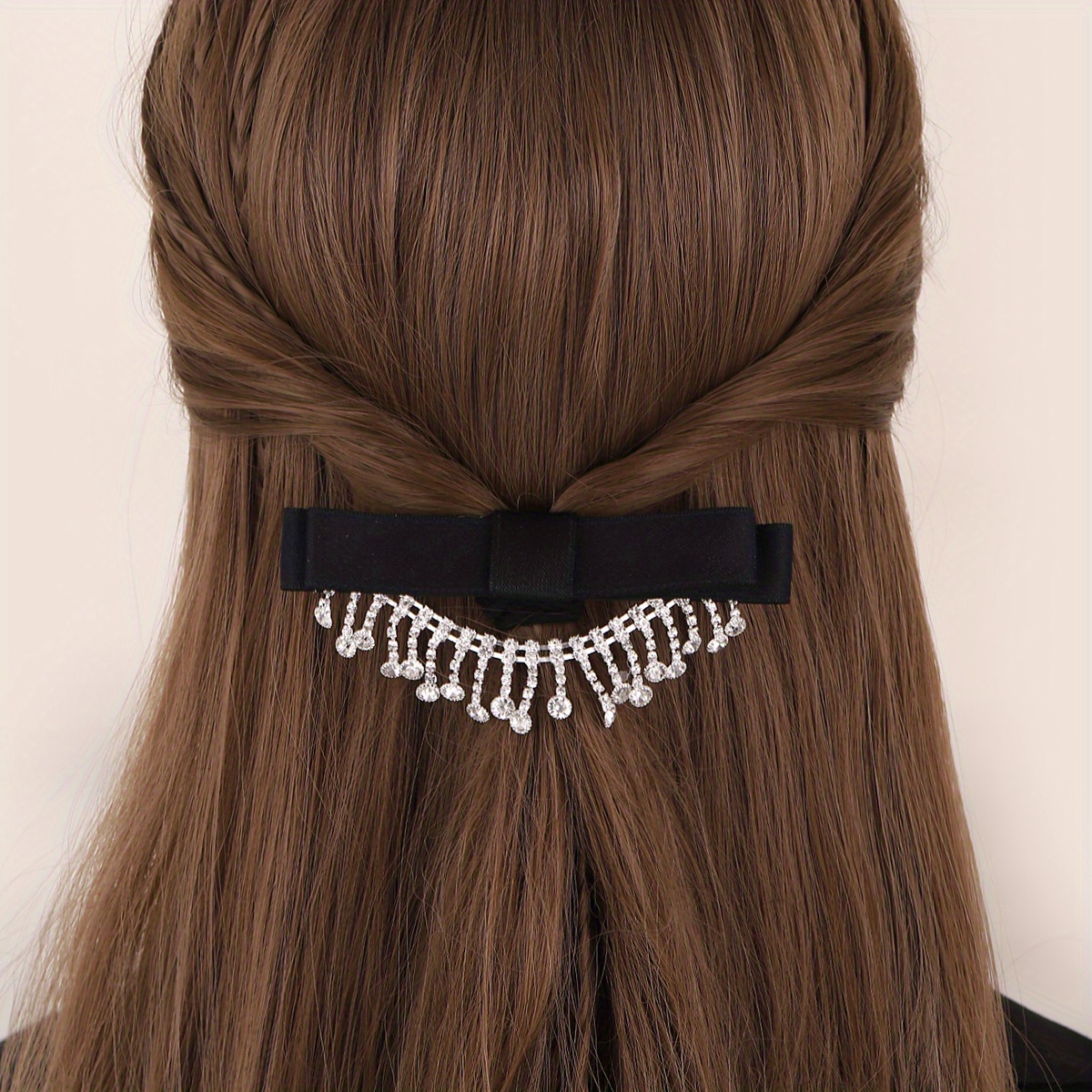 Blacke Bow Hair Clip Tassel Elegant Head Jewelry - Temu Australia