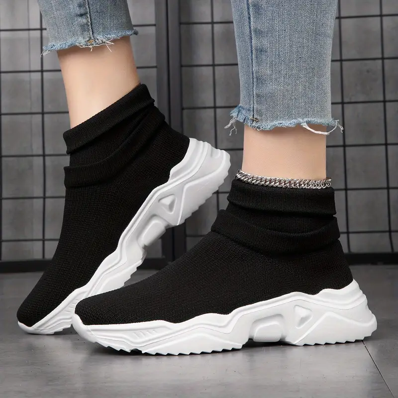 Womens Breathable Knit Sneakers Casual Top Slip Shoes Temu South Africa
