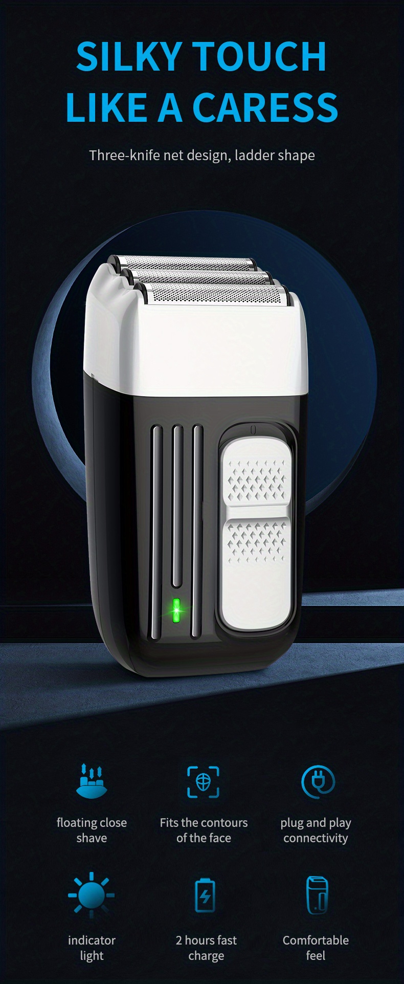 Portable Usb Charging Electric Shaver Triple Reciprocating - Temu Norway