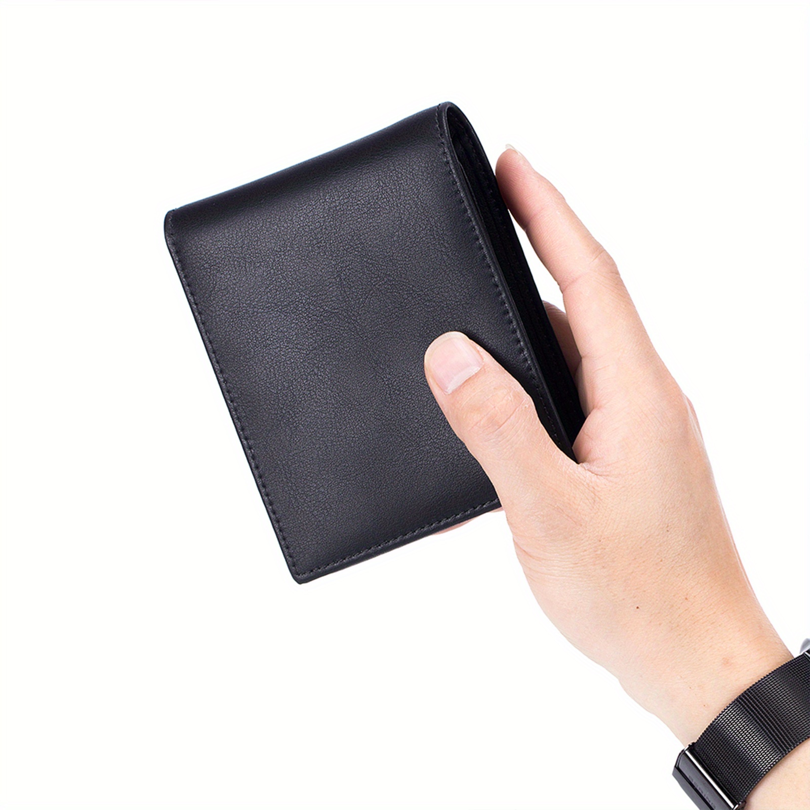 Mens Simple Genuine Leather Short Wallet Multifunctional Vintage Rfid ...