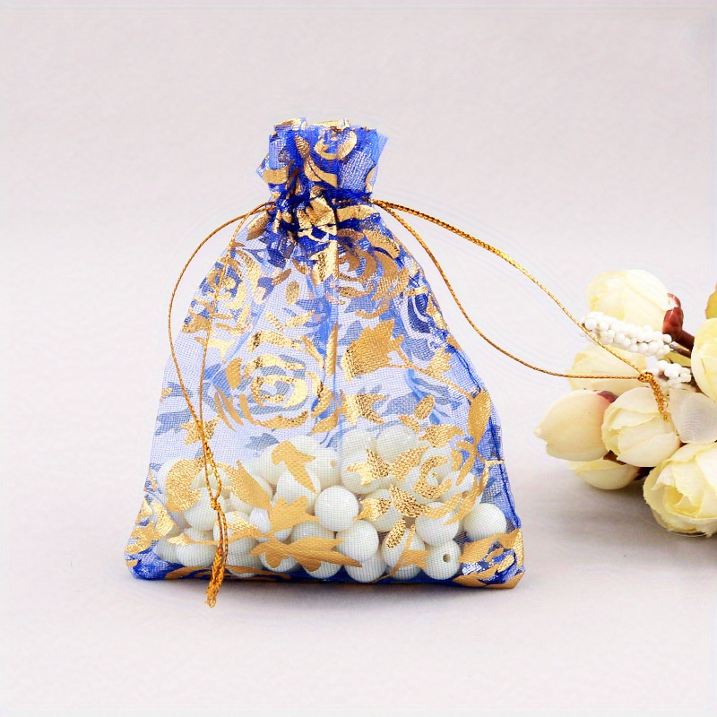 Rose Gilded Drawstring Bag Wedding Candy Bag Gift Bag - Temu United Kingdom