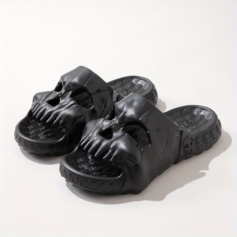 Men's Novelty Skull Non Slip Platform Slides Comfortable Cloud Slides ...