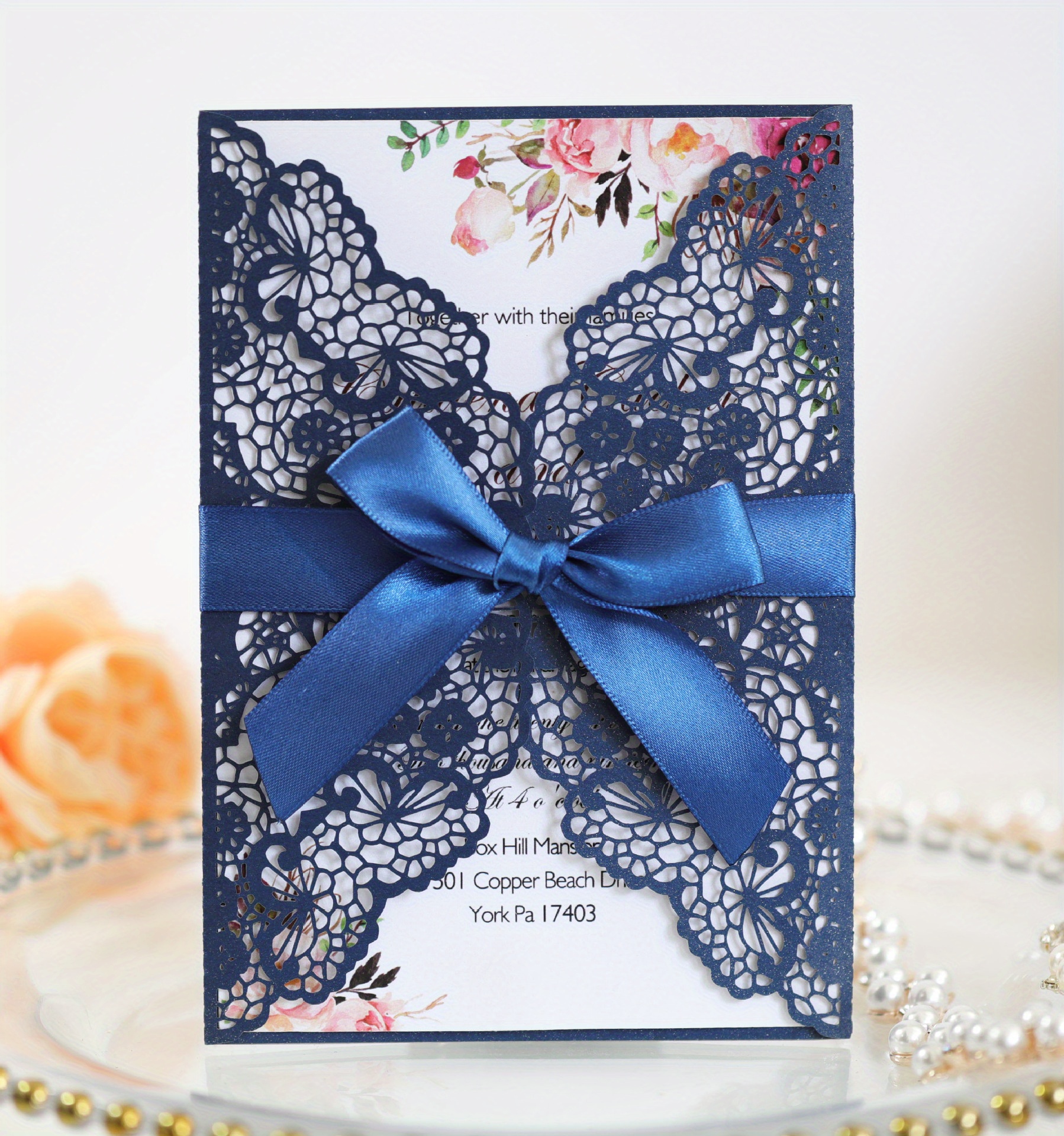 Elegant Laser Cut Wedding Invitations Lace - Temu New Zealand