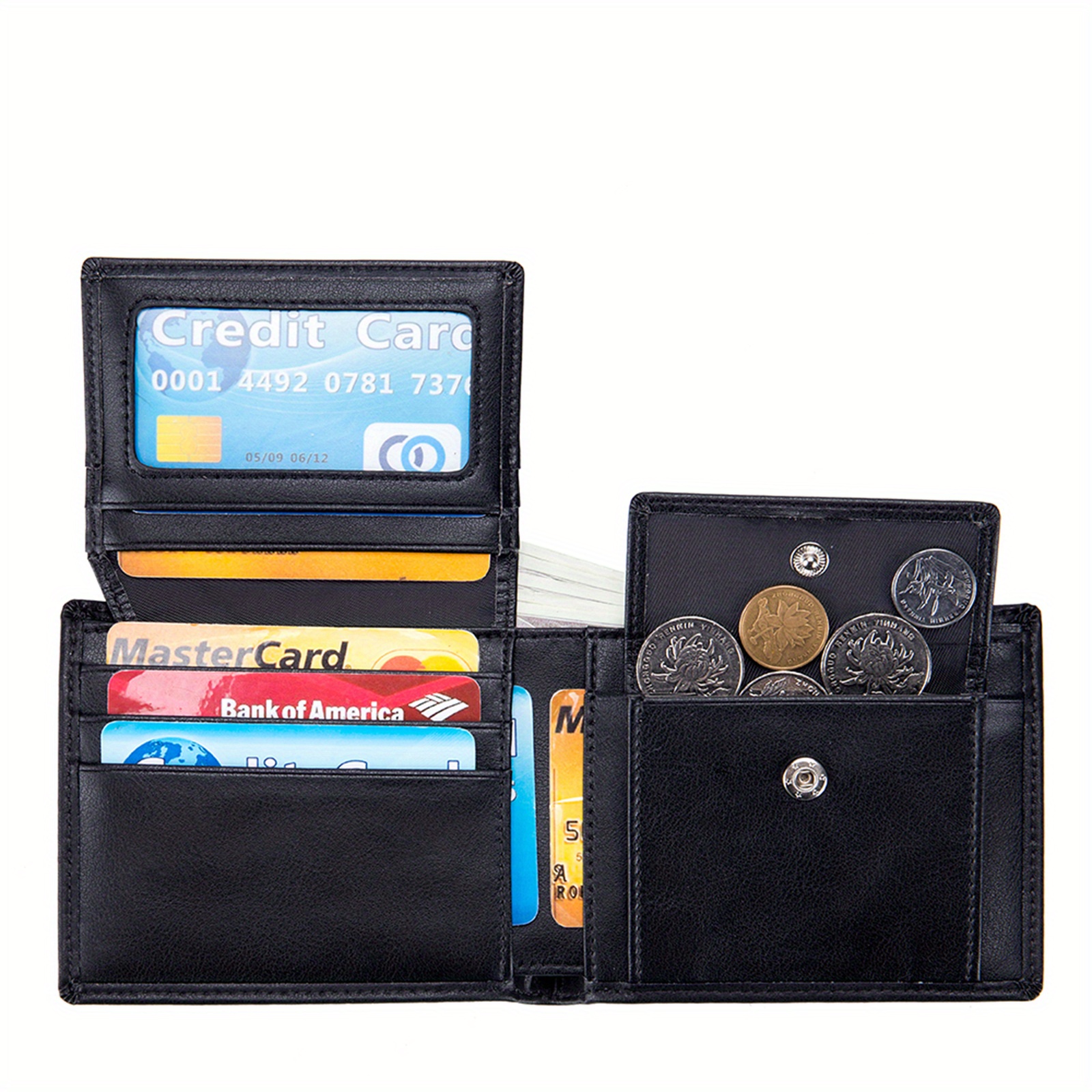 Mens Simple Genuine Leather Short Wallet Multifunctional Vintage Rfid ...