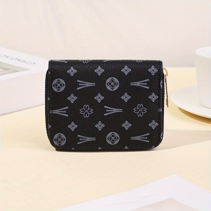 Women's Vintage Pattern Short Wallet Zipper Around Coin Purse Versatile ...