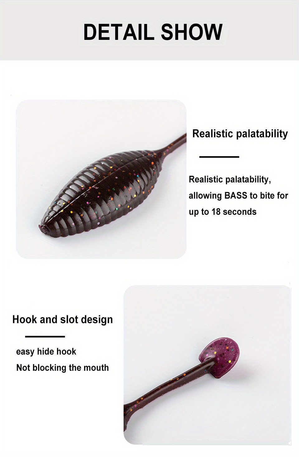 Premium Floating Water Worms Single Tail Worms Effective - Temu