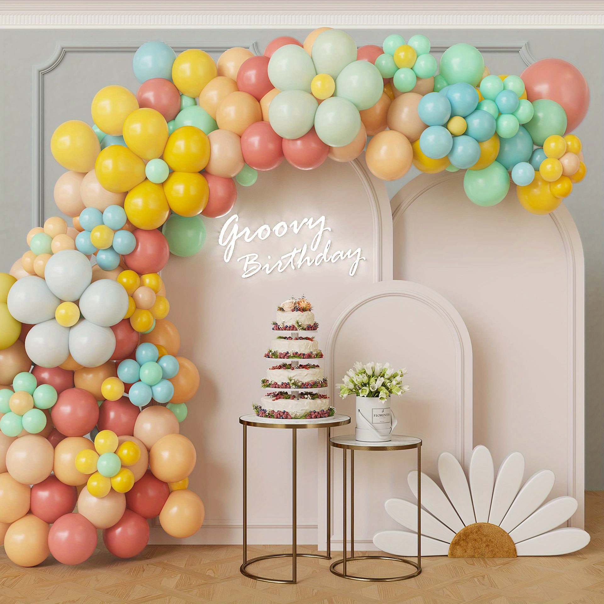 Set Hot Sale Colorful Balloon Set Colorful Combination Flowers Balloon ...