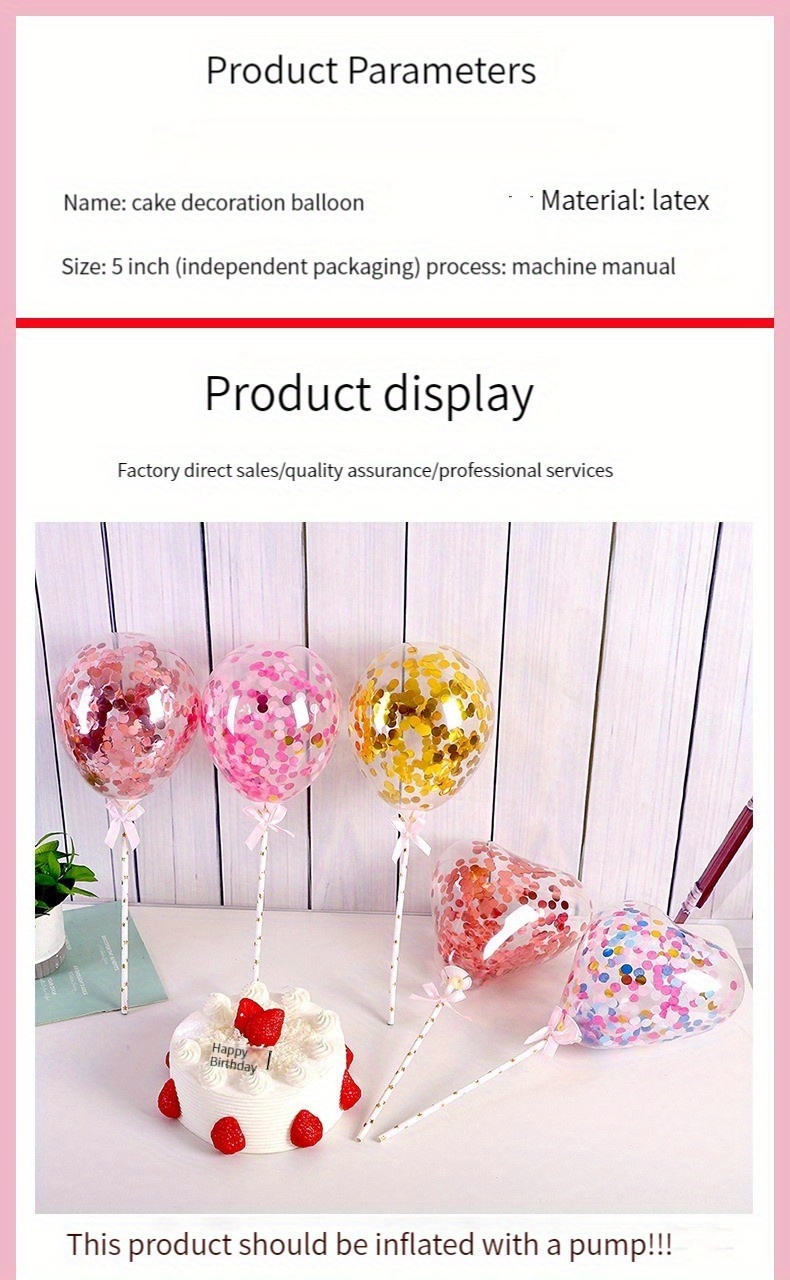 Birthday Cake Decoration Confetti Balloon - Temu