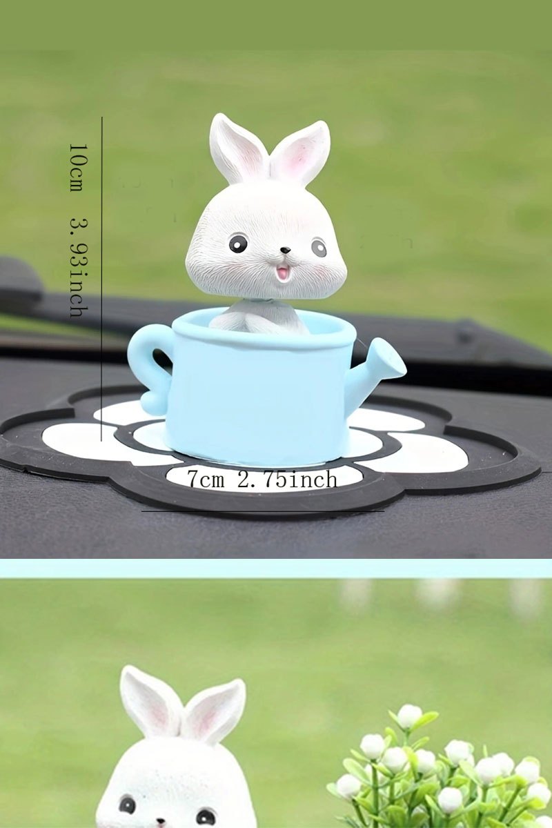 Creative Shaking Rabbit Car Car Interior Decoration Ornament - Temu ...
