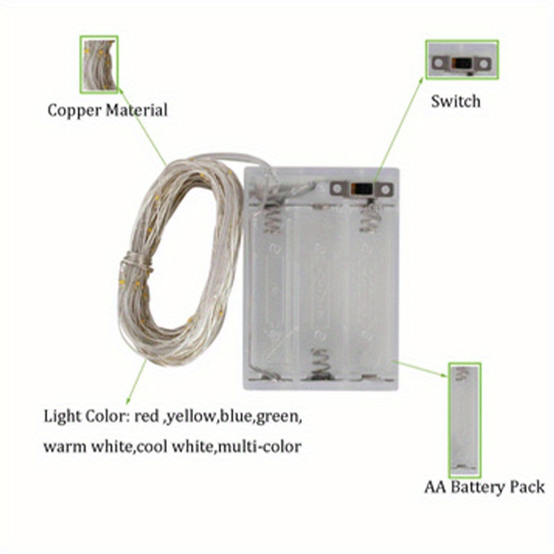 7 Colors Optional Led String Lights Battery Operated Copper - Temu New ...