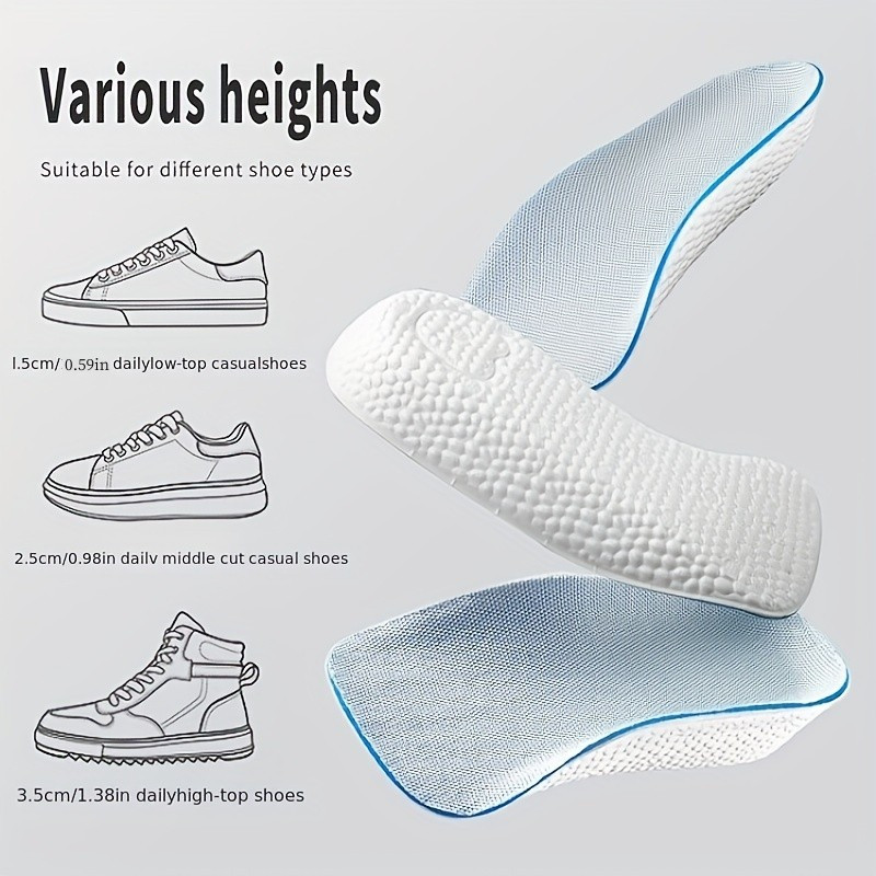 Heightening Insole Inner Unisex Soft Breathable Sports Shock - Temu Canada