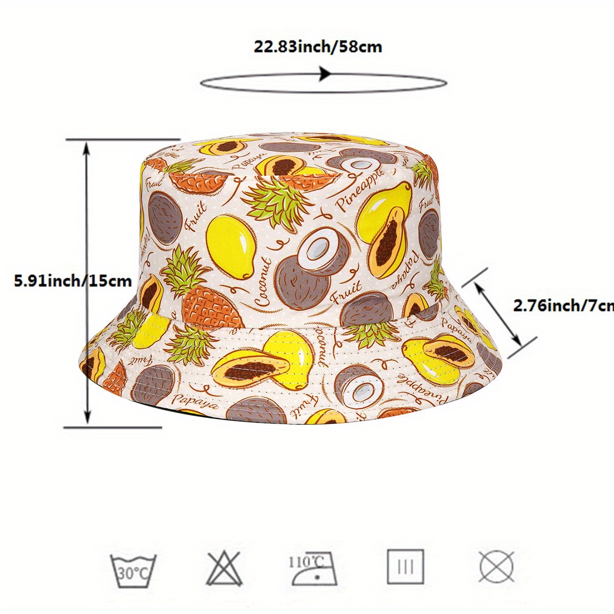 Cartoon Fruit Hat Reversible Yellow Sunscreen - Temu United