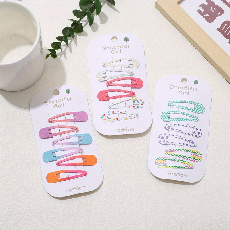 6pcs Per Card Metal Colorful Droplet Shape Paint Clip Rainbow Color ...