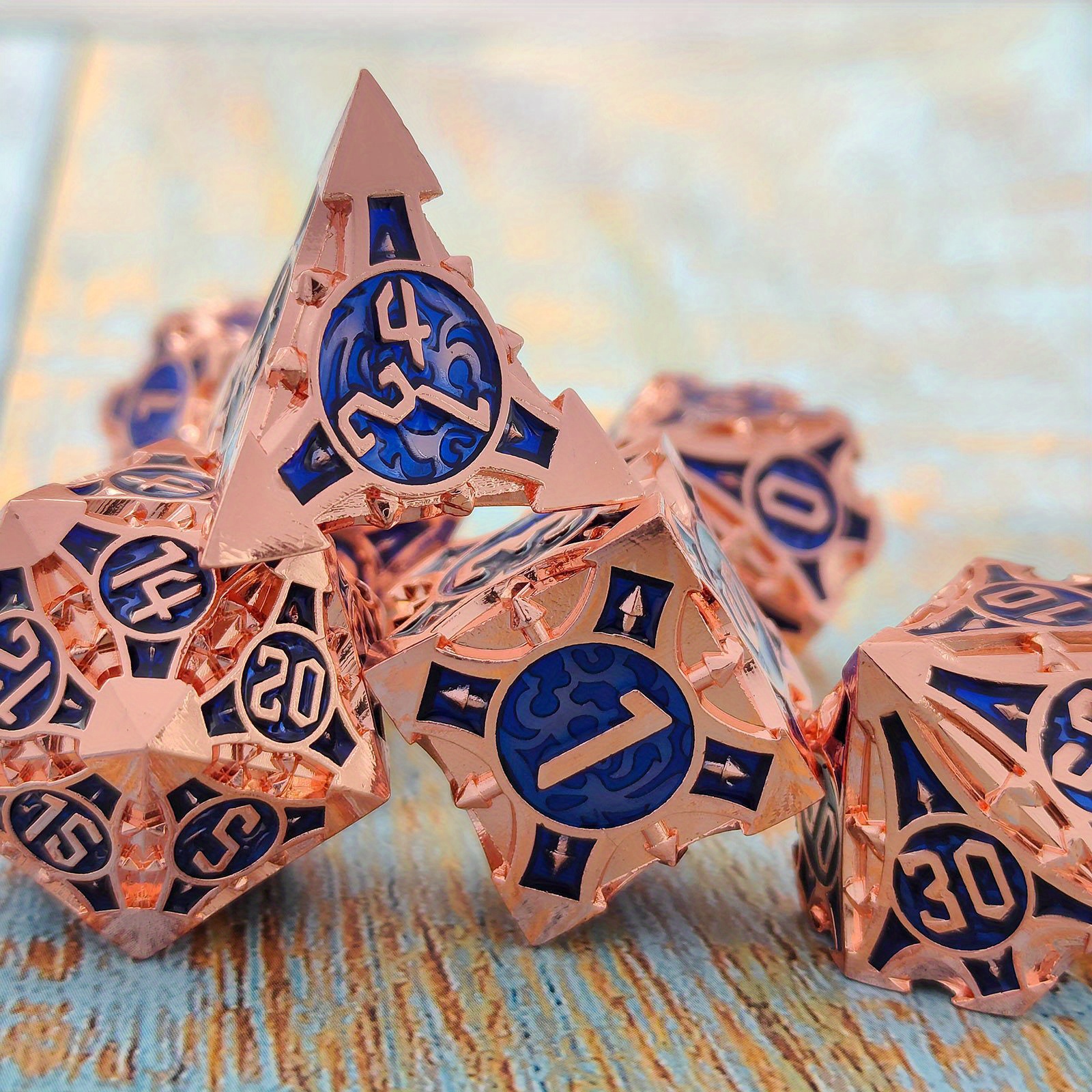 Metal Dice Set 7 Polyhedral Dice Set Mtg Rpg - Temu Australia