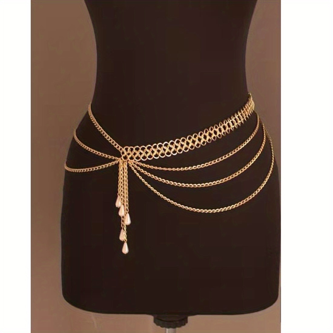 Multi layer Boho Waist Chain Vintage Geometric Faux Pearl - Temu Australia