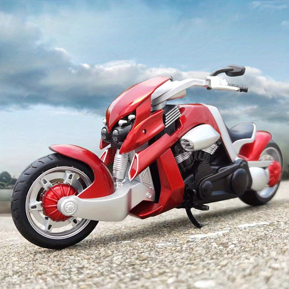 Red Motorcycle Model Alloy Simulation Motorcycle Model Desk - Temu ...