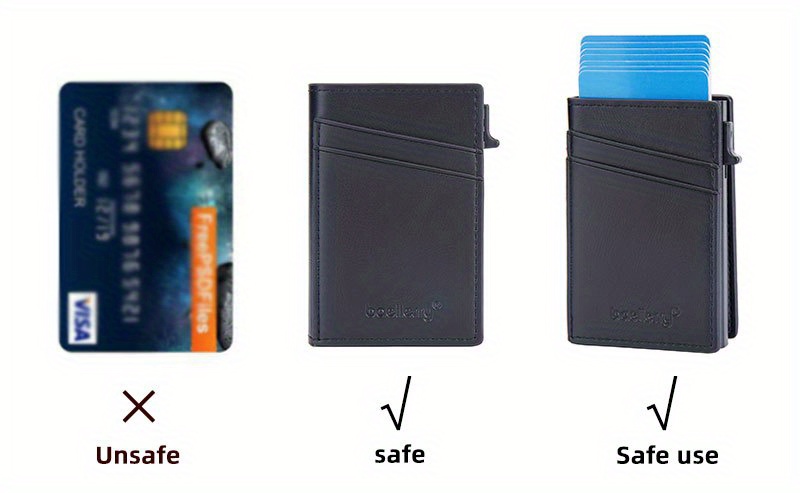 1pc mens wallet metal aluminum box automatic up pu card holder 11 card ...