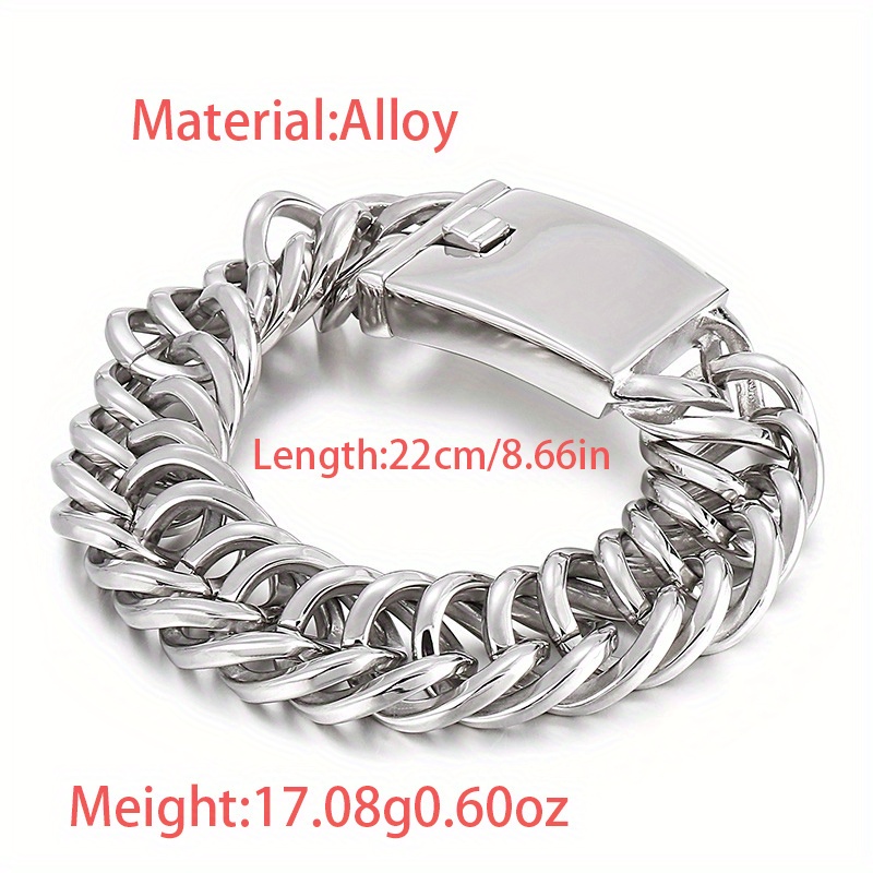 Trendy Classic Punk Double Buckle Twist Chain Bracelet Fashion Simple ...